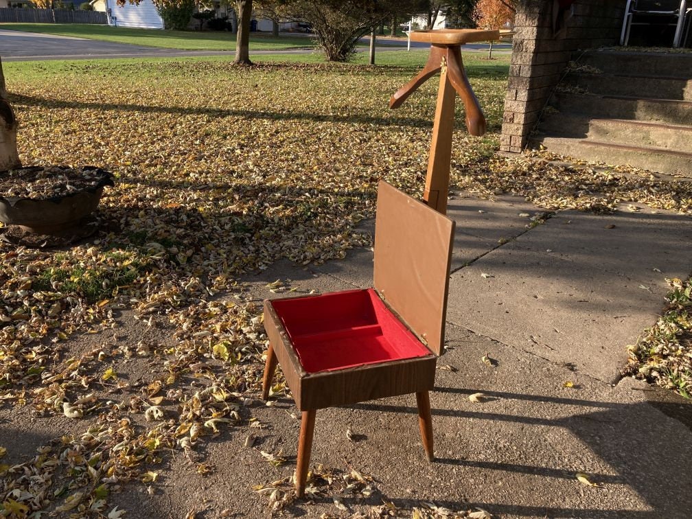 Vintage Mid Century Valet Butler Chair Clothing Rack Storage - Etsy