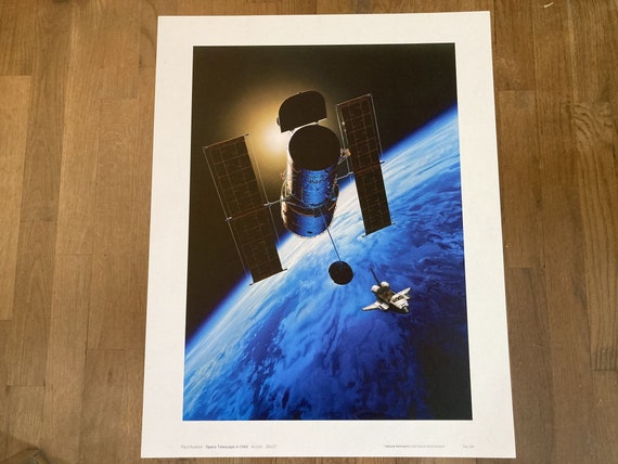 Vintage 1990s NASA Lithograph Art Print Hubble Space Team - Etsy