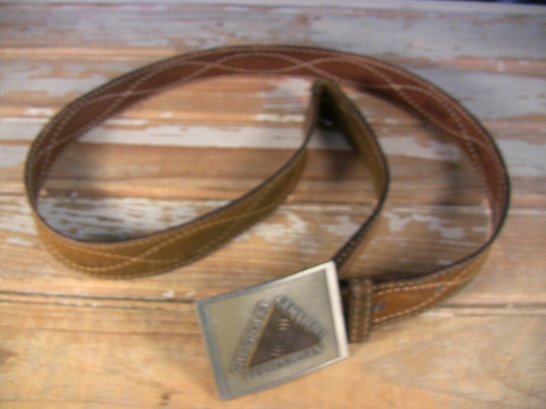 Vintage Stitched Leather Mechanic Belt RJR Buckle Chevrolet - Etsy