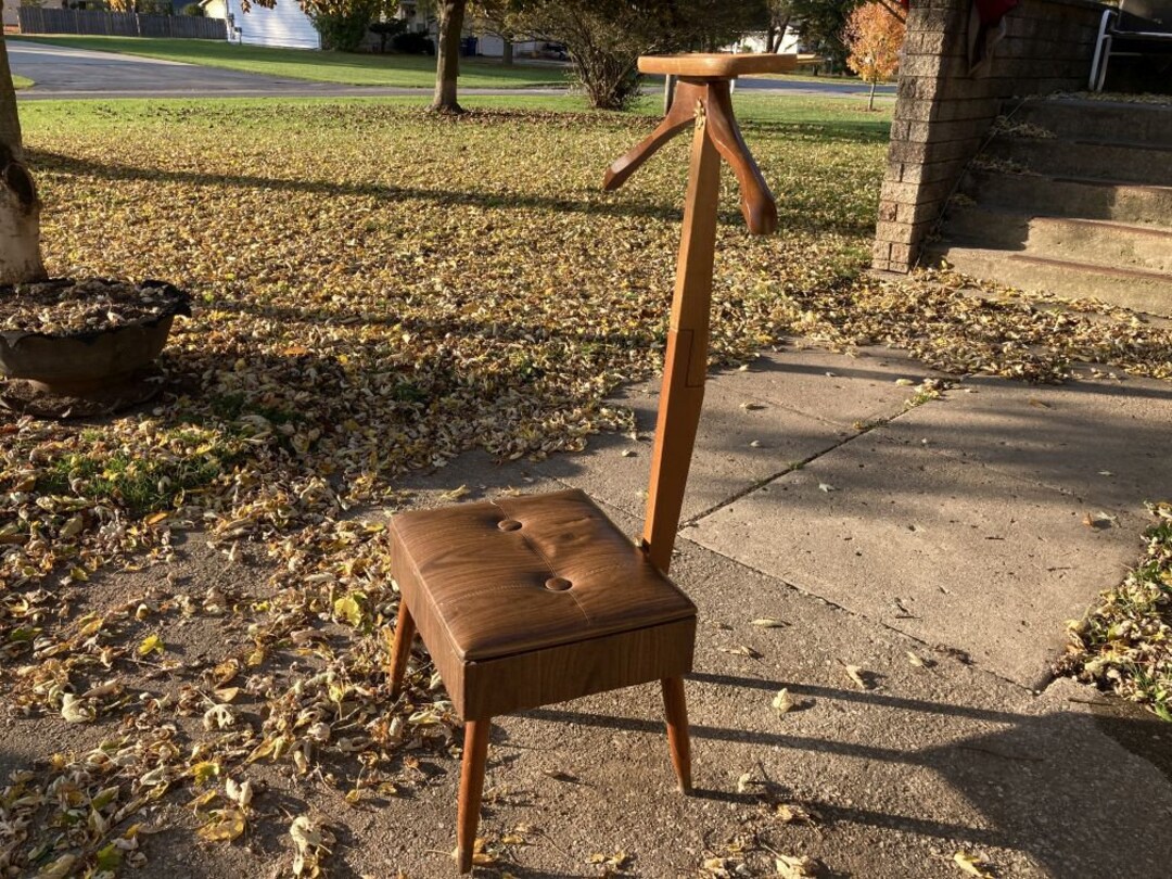 Vintage Mid Century Valet Butler Chair Clothing Rack Storage - Etsy