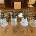 Antique Hubbell Chain Pendant Light Frosted Glass Bell Shade Paddle ...