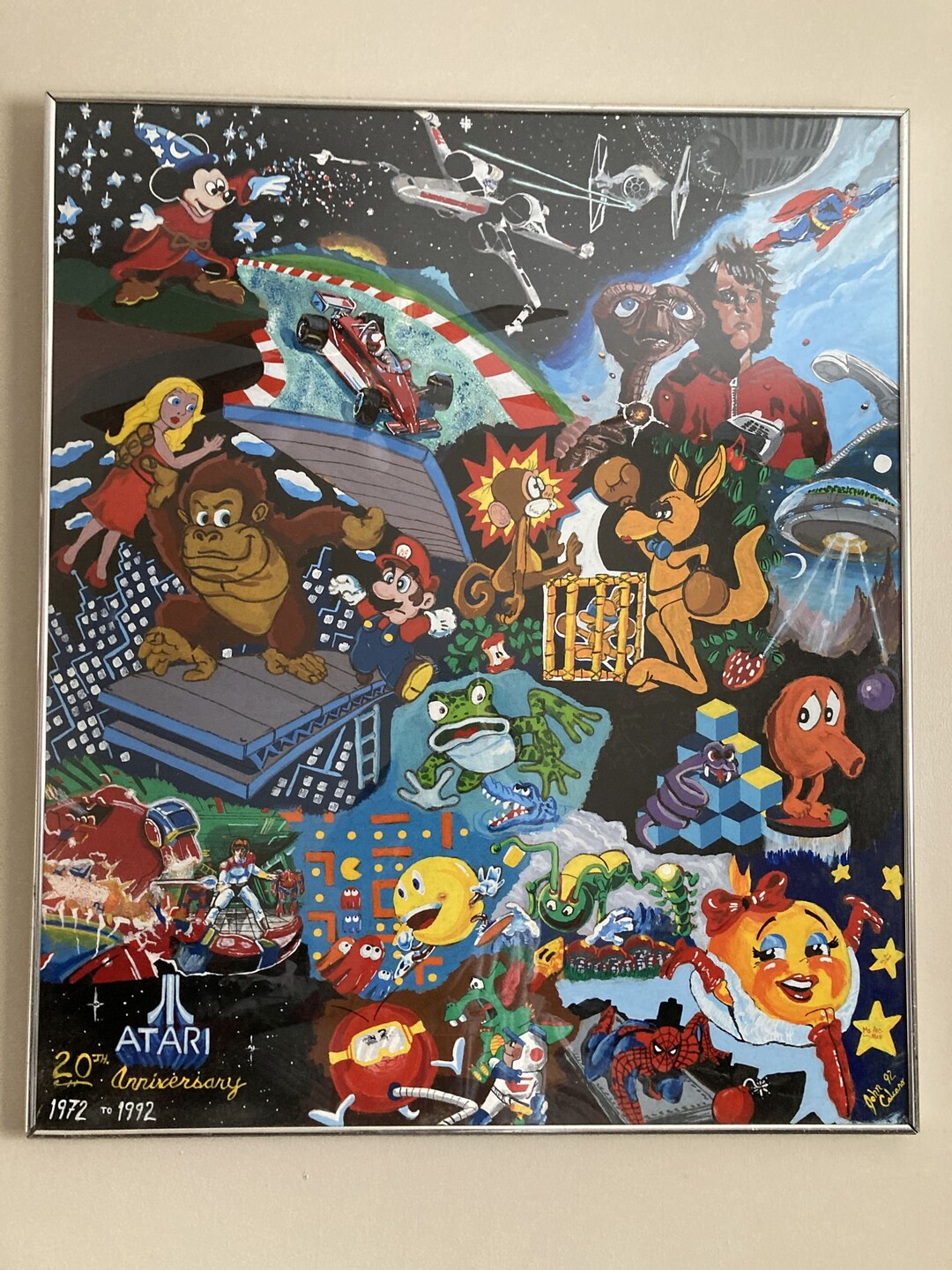 Vintage Video Game Art Original Painting Atari 20th Anniversary John ...
