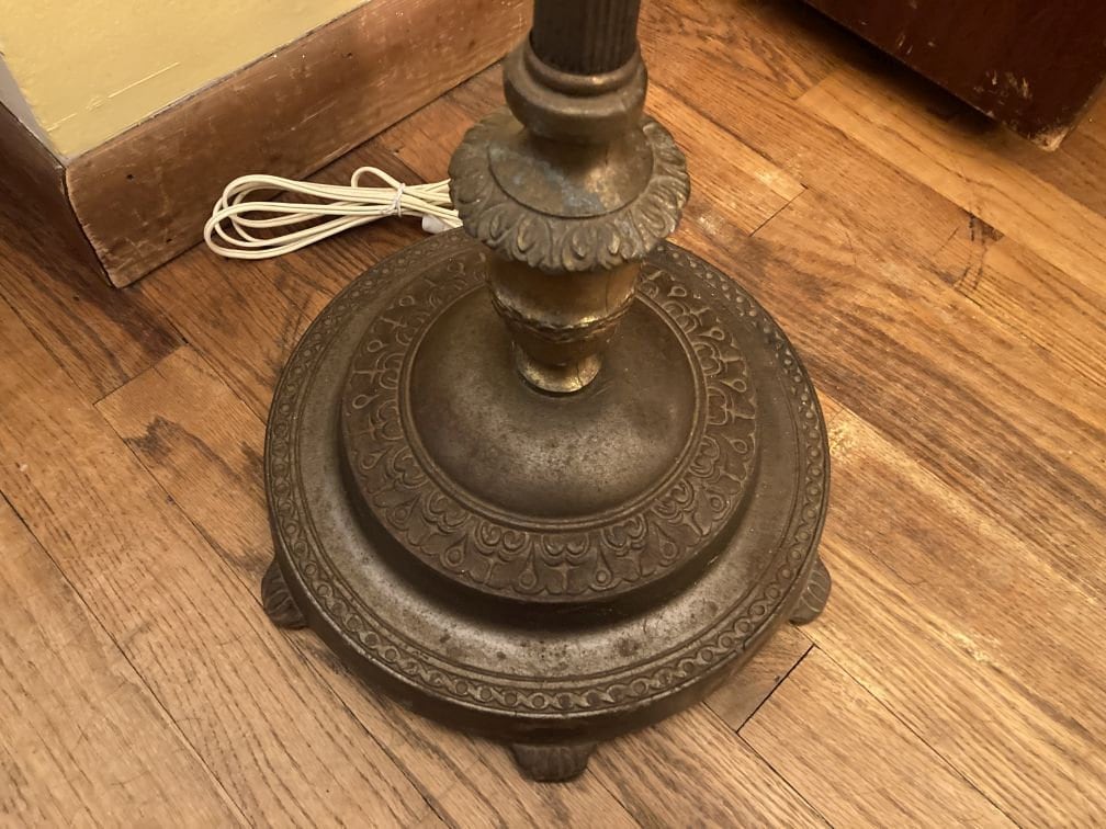 Vintage Antique Torchiere Floor Lamp Cast Iron Base Arms Missing for ...