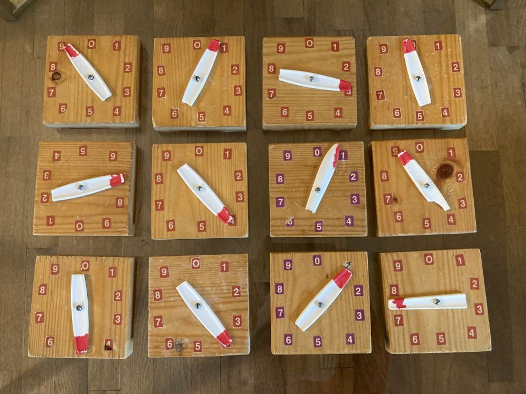 Vintage Wooden Game Spinners Bar Games Homemade Crude Set of 12 ...