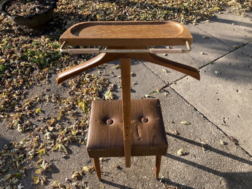 Vintage Mid Century Valet Butler Chair Clothing Rack Storage - Etsy