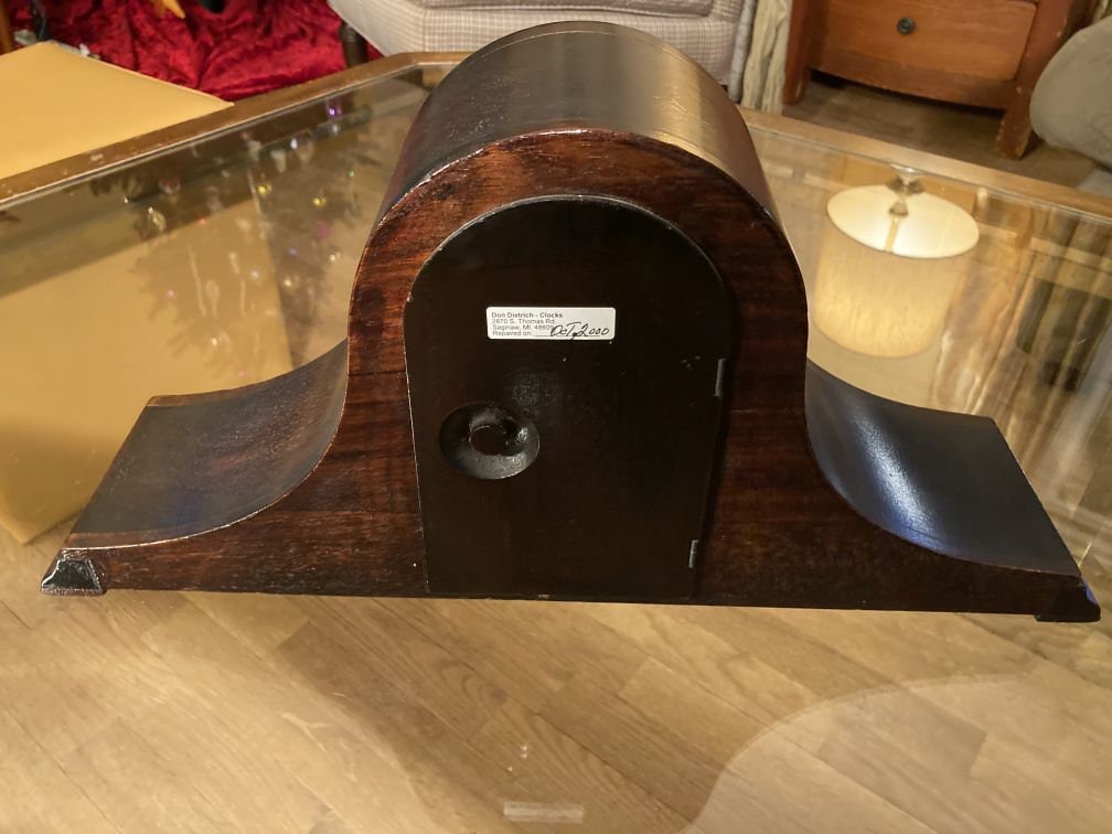 Antique Wind-up Mantel Clock New Haven Tambour 8-day Chimes Serviced in ...