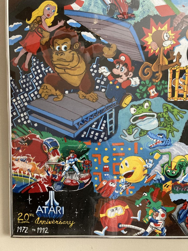 Vintage Video Game Art Original Painting Atari 20th Anniversary John ...