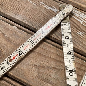 Vintage Lufkin Folding Rule No. 460 6-ft Ruler Wood Metal Double Sided ...