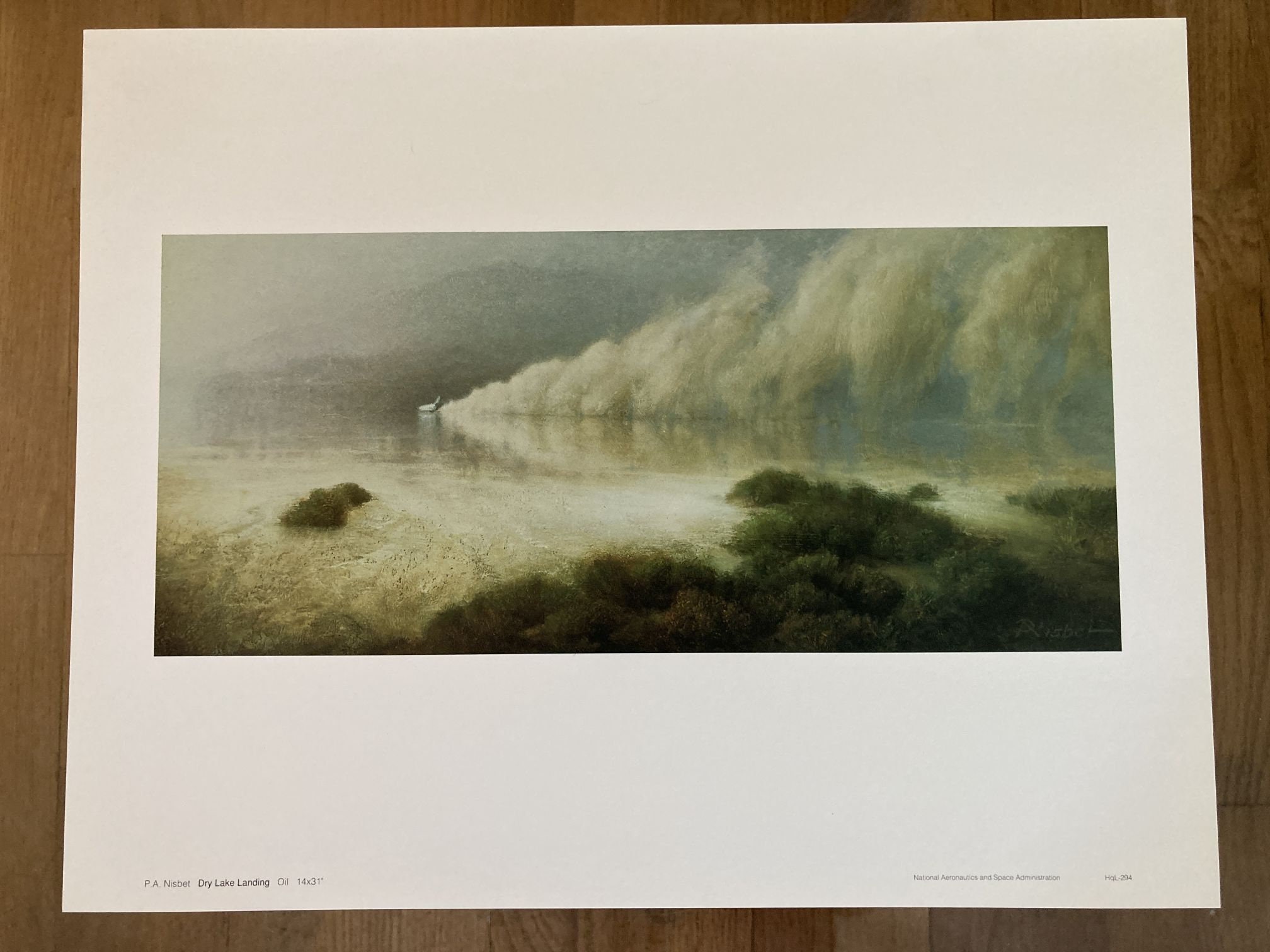 Vintage 1990s NASA Art Print Hubble Space Team No.294 Dry Lake Landing ...