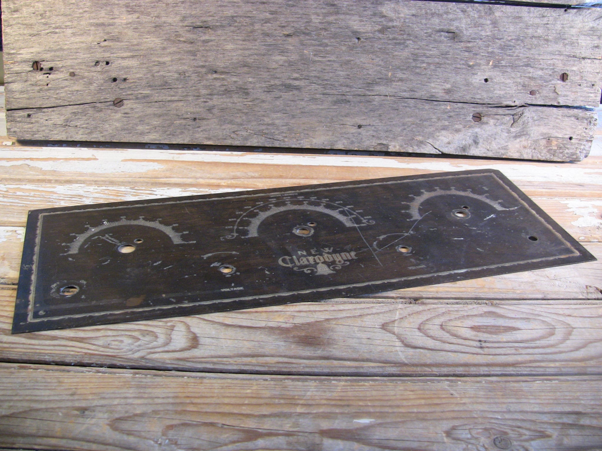 Antique Breadboard Radio Part Metal Face Plate Engraved New Clarodyne ...