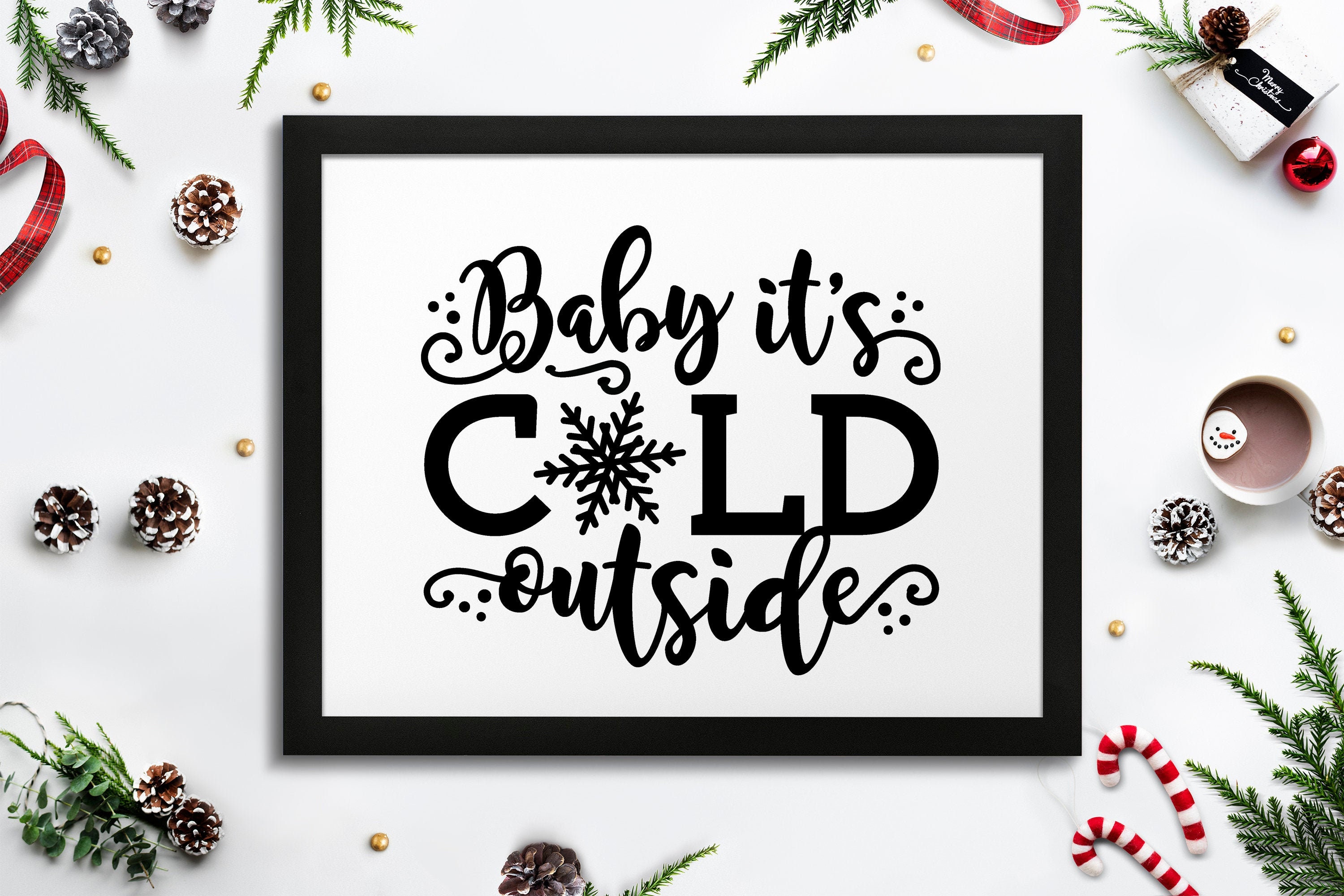 Baby It's Cold Outside | Christmas Lyric Print | Christmas Wall Art ...