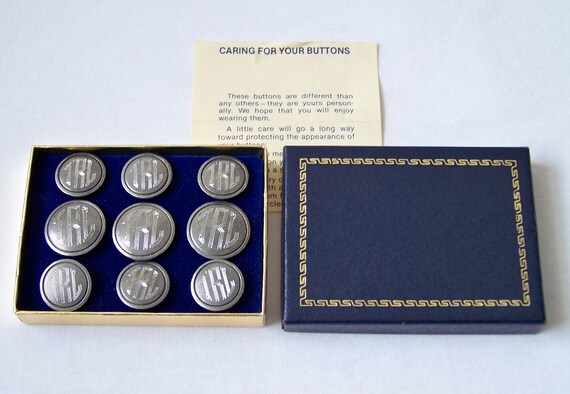 9 Pc. Vintage trl Monogrammed Rustic Matte Silver - Etsy