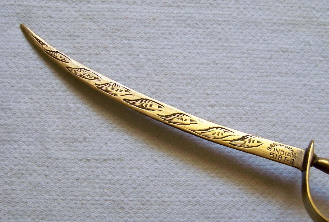 Vintage Mid-century SARNA BRASS India 518T-1 Scimitar Style Decorated ...
