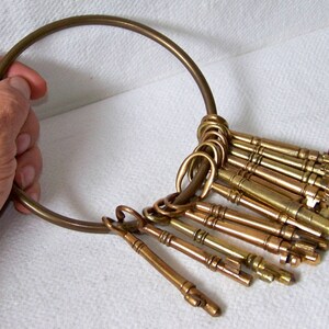 Set of Large Antique 3-1/2 to 4 Solid Brass & Bronze Skeleton Keys on ...