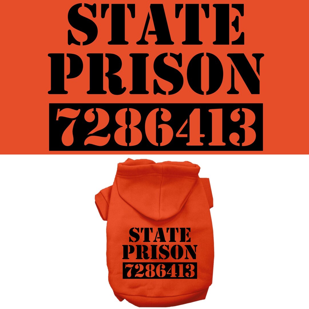 Halloween Pet, Dog & Cat Hoodie Screen Printed, inmate Costume - Etsy
