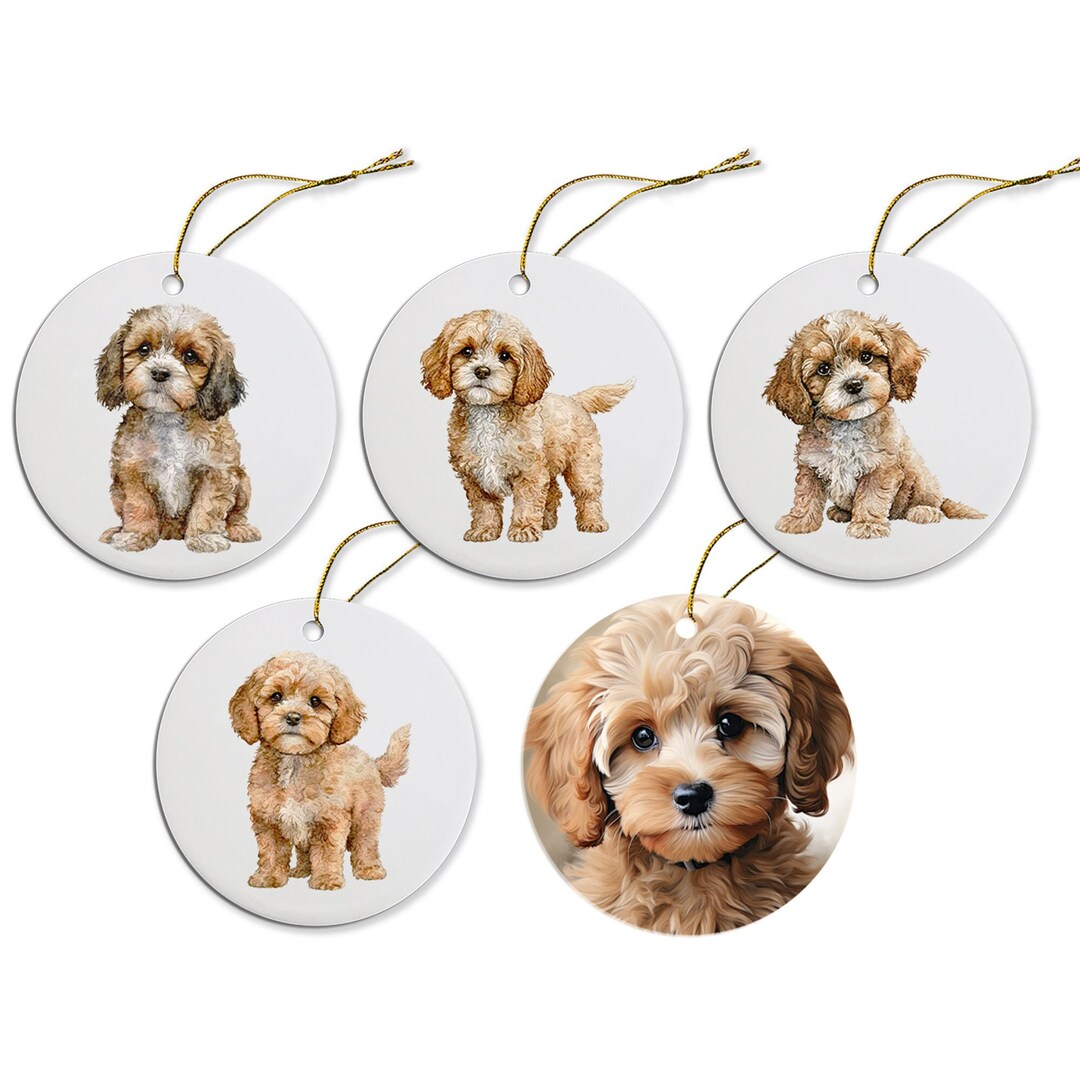 Dog Breed Specific Round Christmas Ornament, cavapoo - Etsy