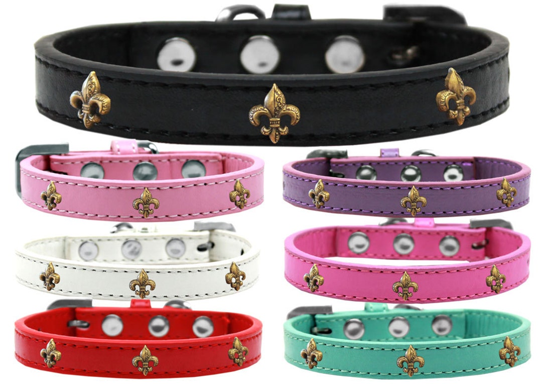 Dog, Puppy & Pet Widget Fashion Collar, bronze Fleur De Lis - Etsy