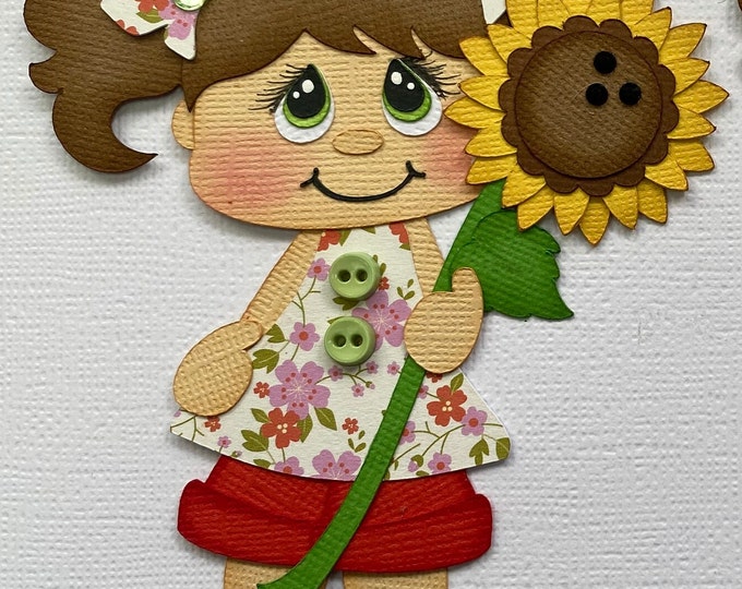 Little Artist Girl Paper Piecing Die Cut Scrapbook Embellishment - Etsy