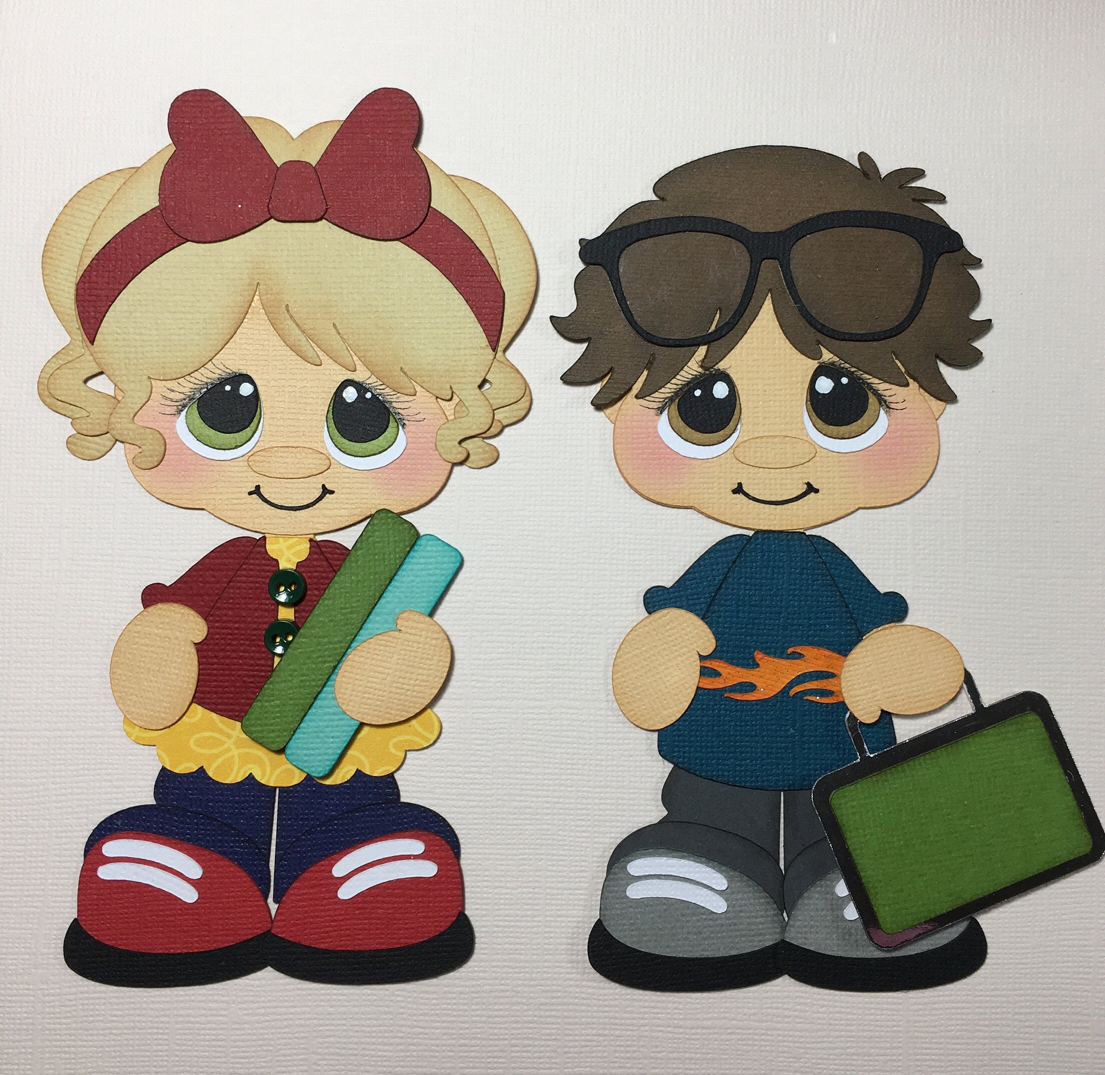 School Kids Paper Piecing Die Cut Scrapbook Embellishment Set - Etsy