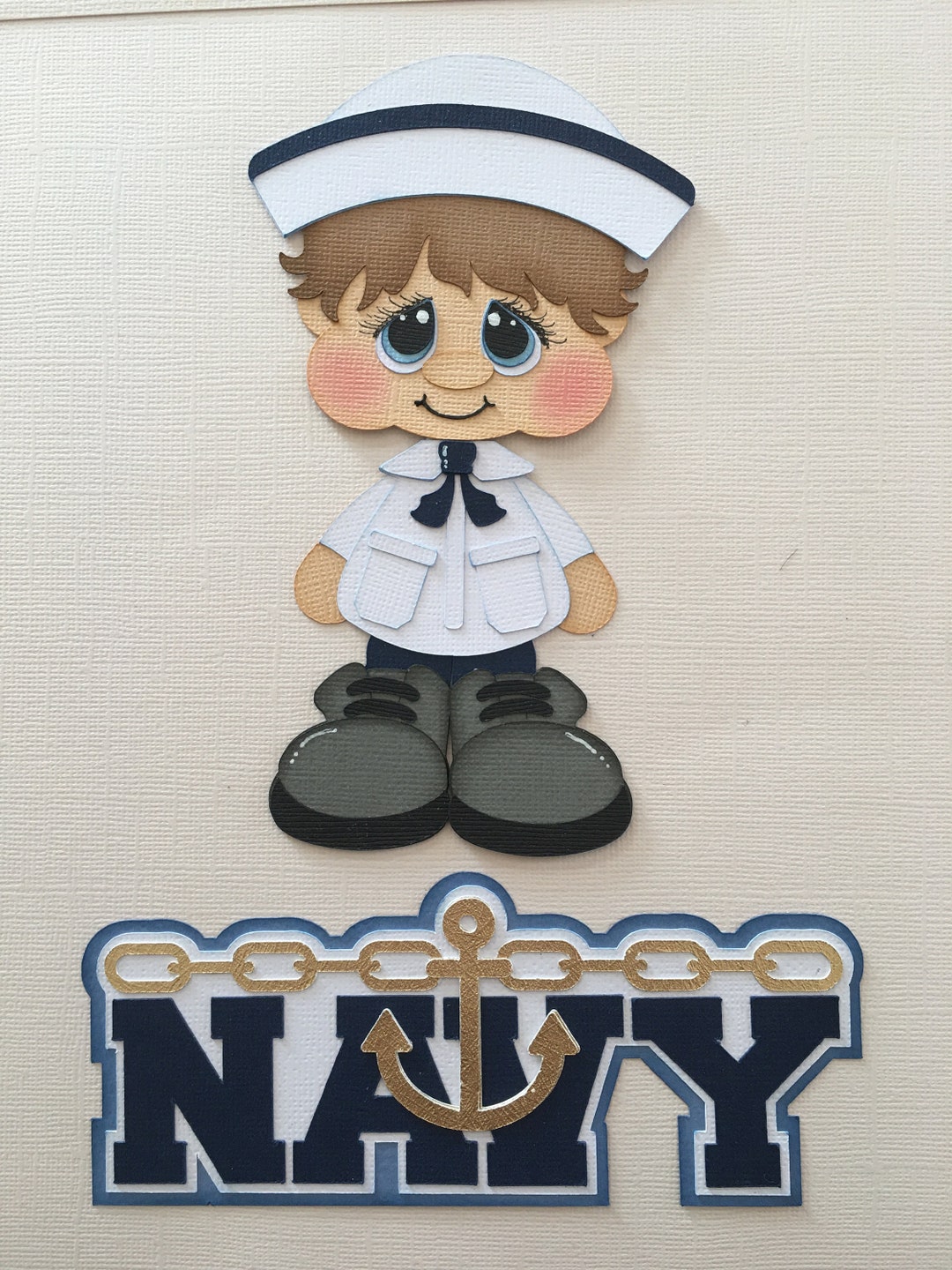 In the Navy Boy Paper Piecing Die Cut Scrapbook Embellishment Set - Etsy