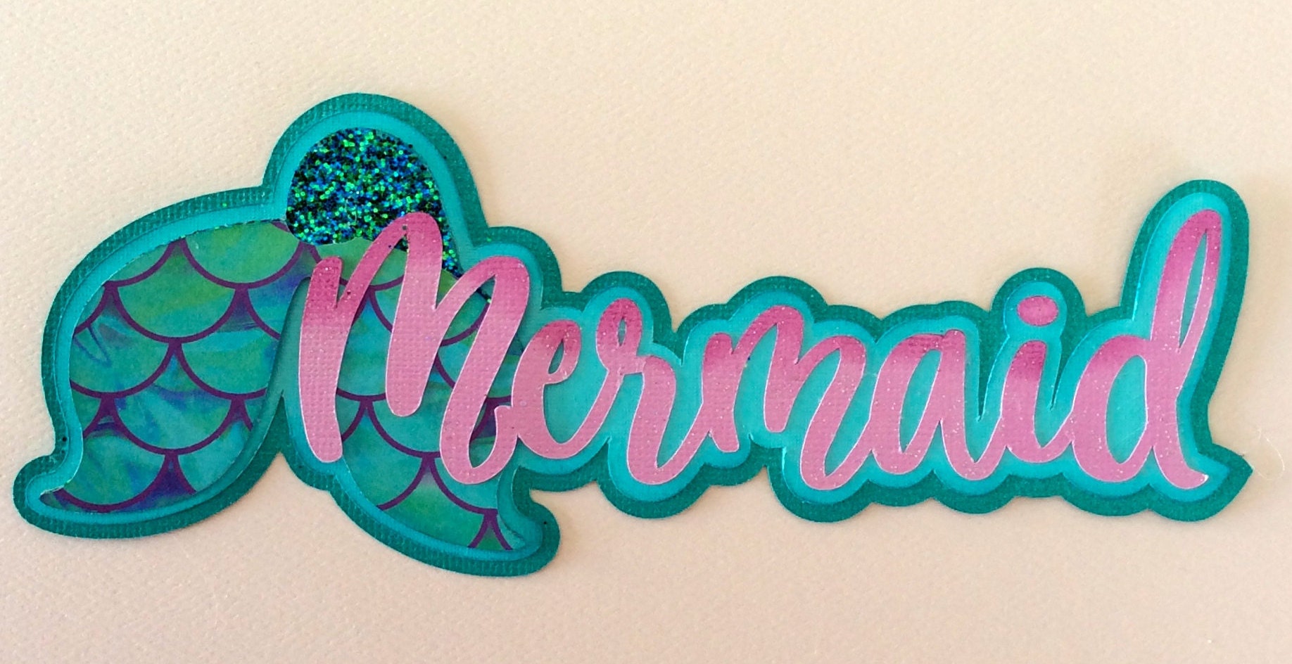 Mermaid Title Paper Piecing Die Cut Scrapbook Embellishment - Etsy