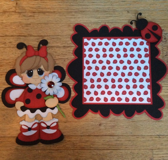 Ladybug Girl With Frame Paper Piecing Scrapbook Embellishment - Etsy