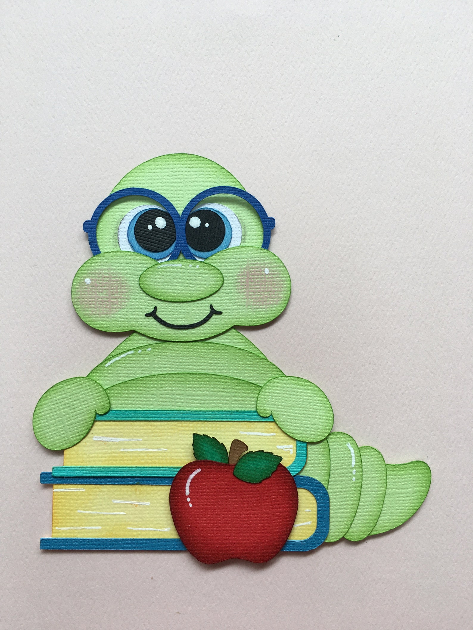 Bookworm Paper Piecing Die Cut Scrapbook Embellishment - Etsy