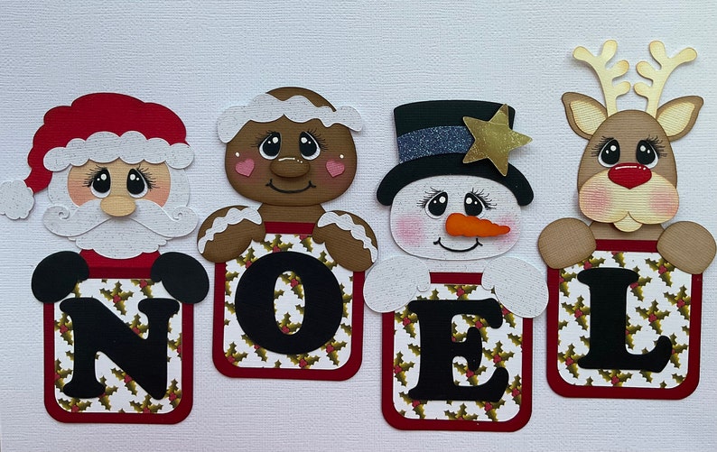 Christmas Characters NOEL Blocks Paper Piecing Die Cut Scrapbook ...