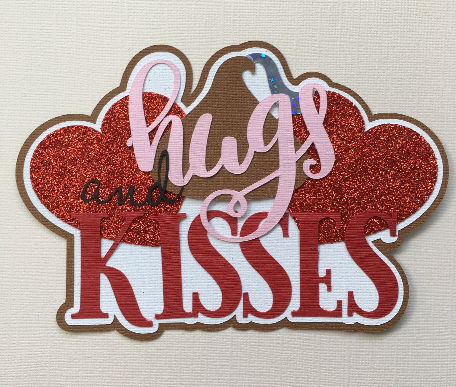 Hugs and Kisses Valentine's Day Paper Piecing Die Cut Scrapbook ...