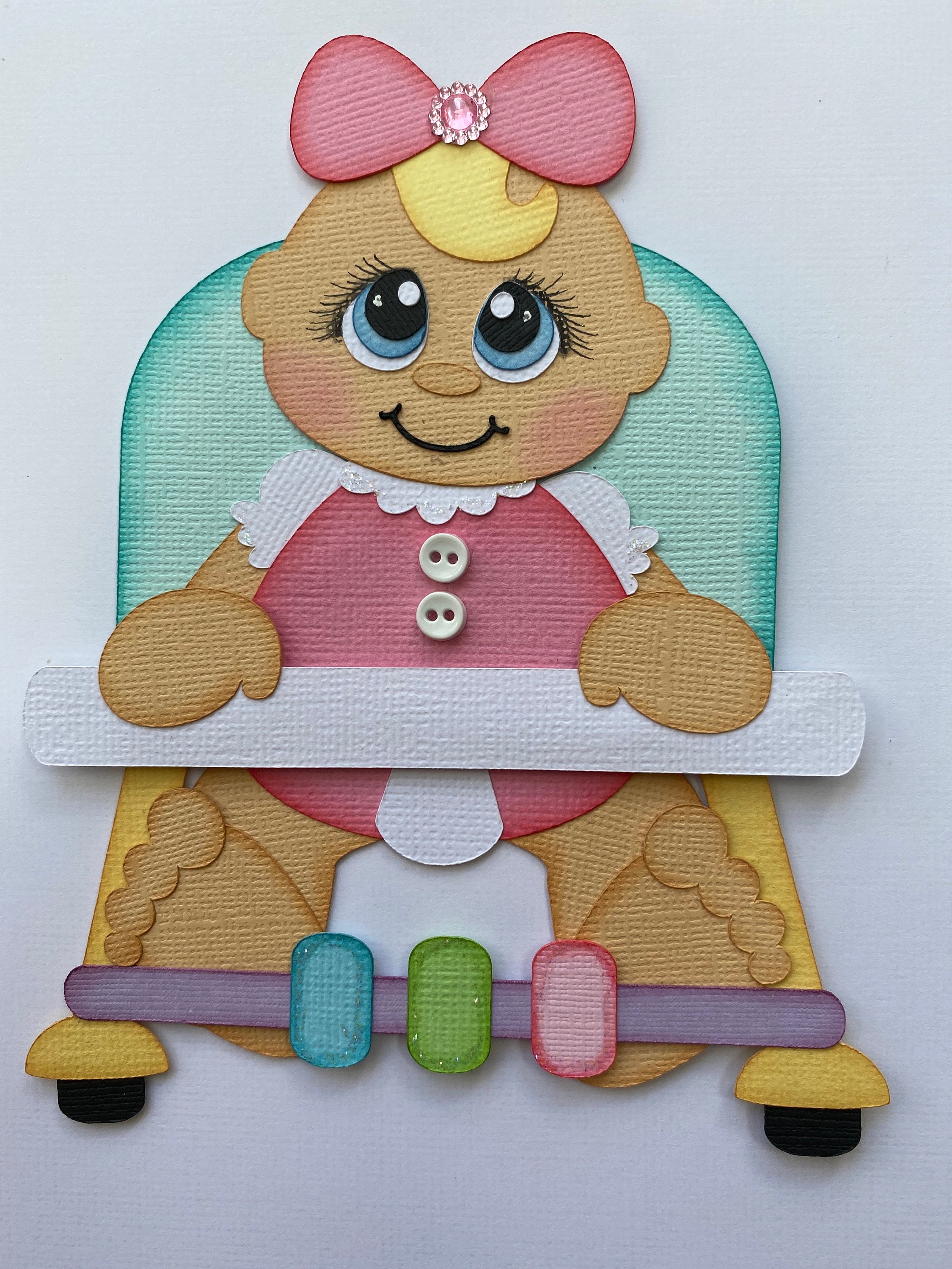 Baby in Walker Paper Piecing Die Cut Scrapbook Embellishment - Etsy