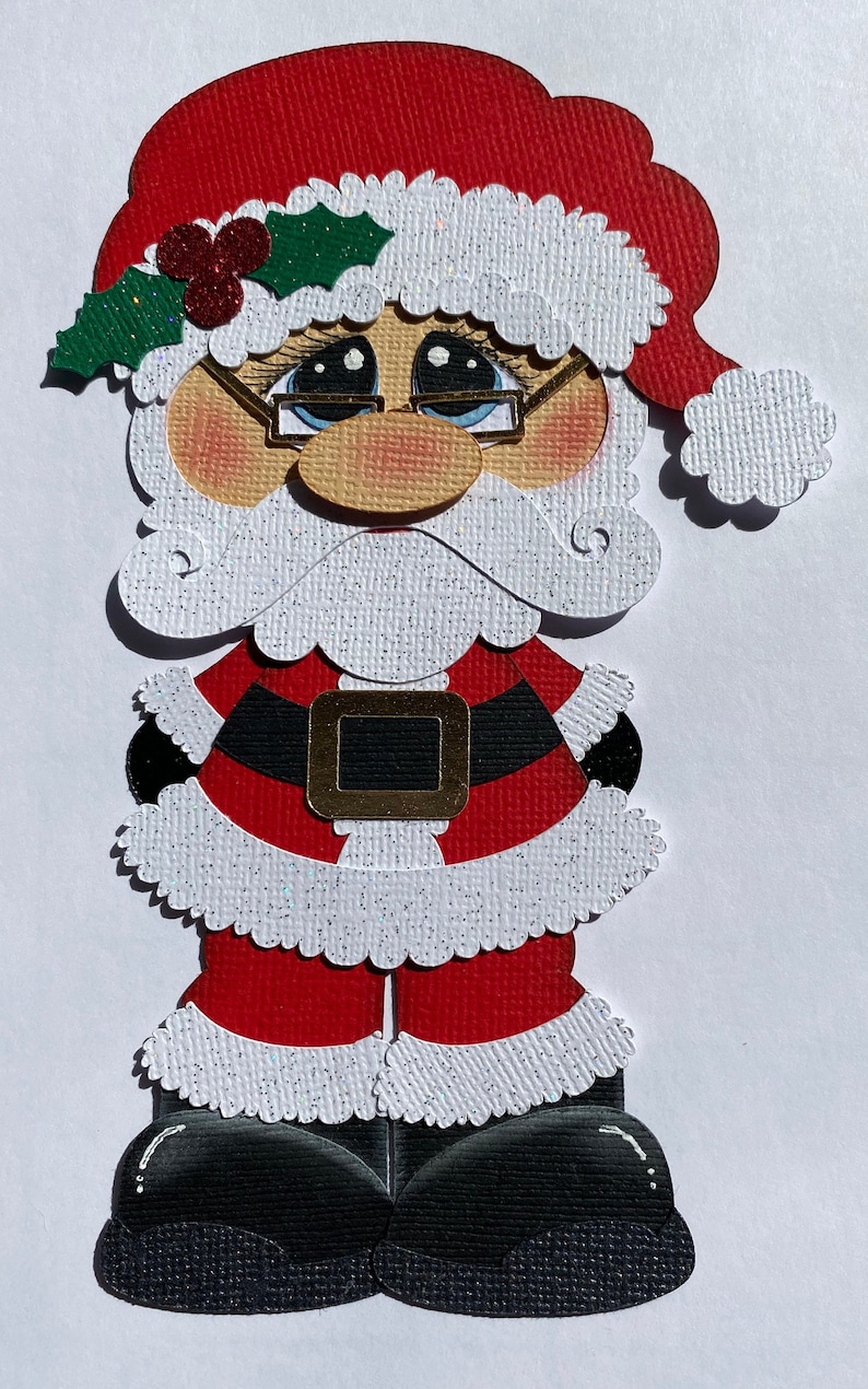Santa Clause Paper Piecing Die Cut Scrapbook Embellishment - Etsy