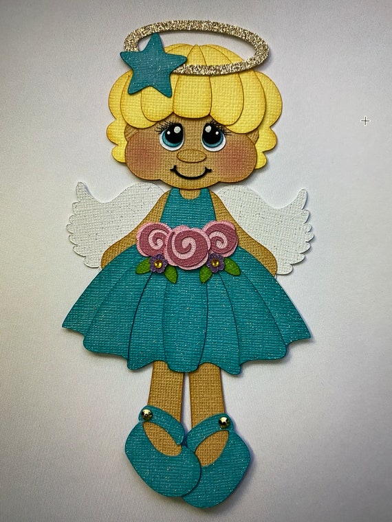 Angel in Blue Paper Piecing Die Cut Scrapbook Embellishment - Etsy