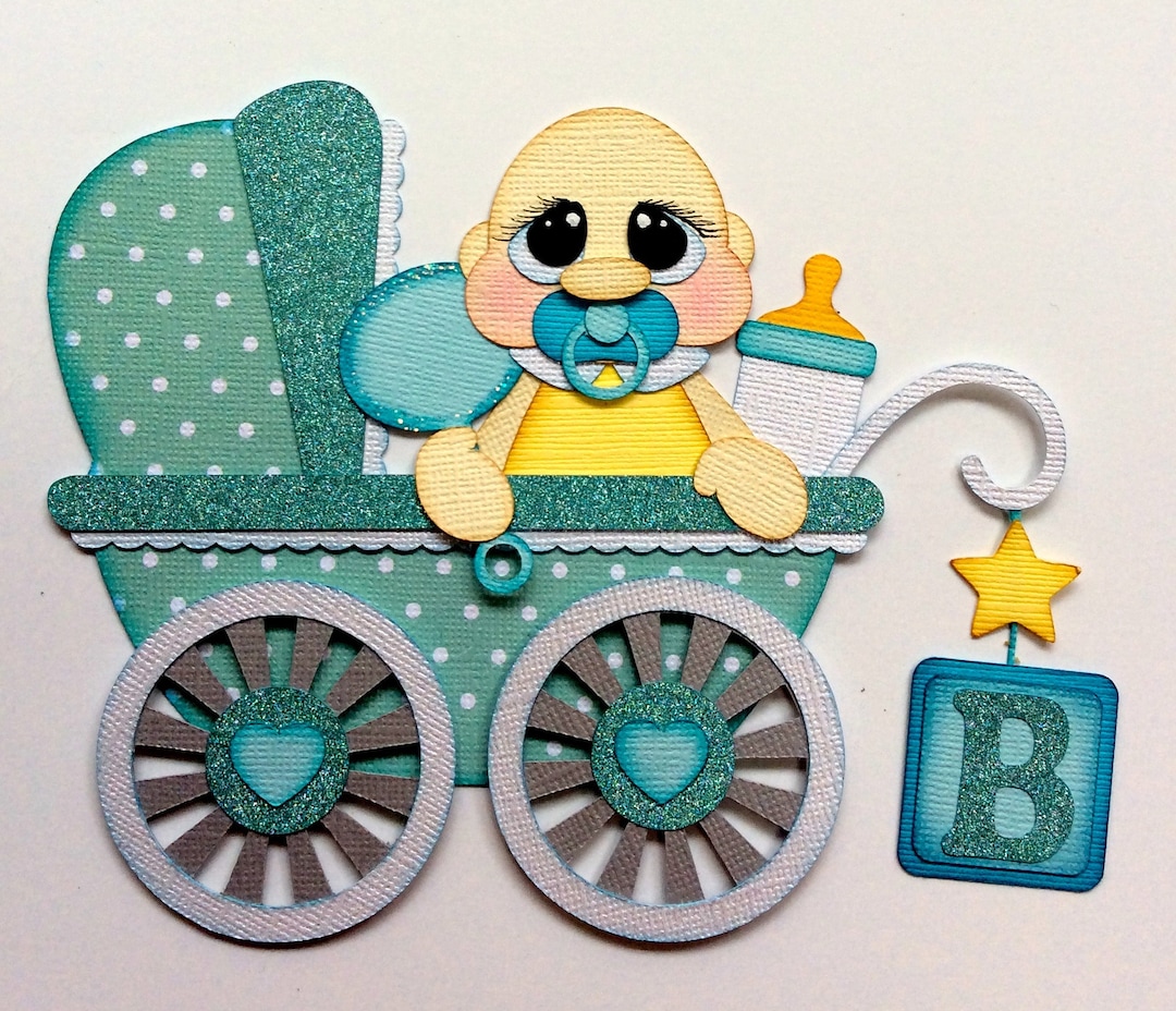 Baby Carriage Boy Paper Piecing Scrapbook Die Cut Embellishment - Etsy