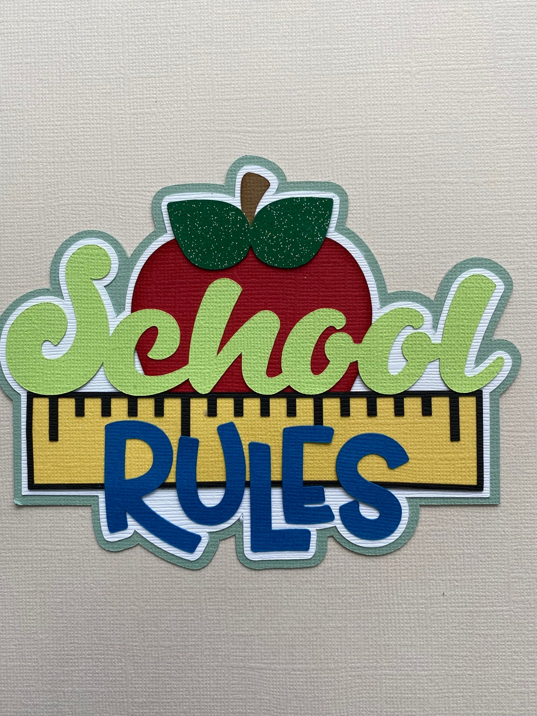 School Rules Paper Piecing Die Cut Scrapbook Embellishment Title - Etsy