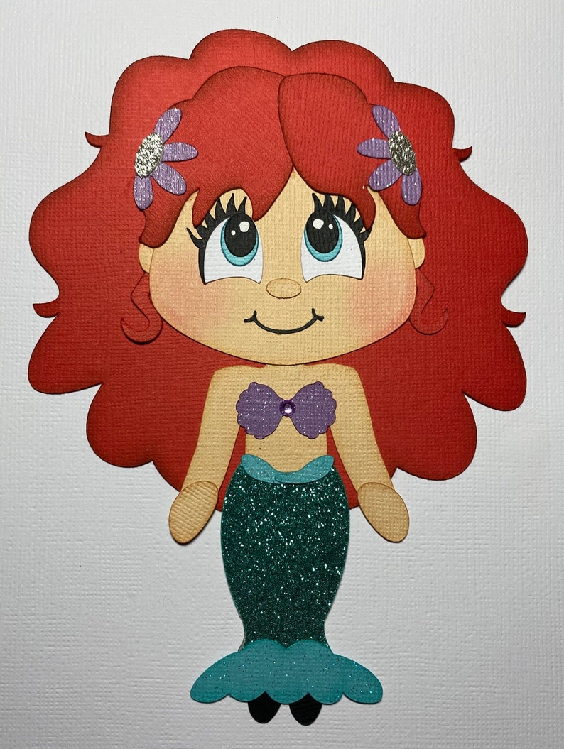 Mermaid Ari Paper Piecing Scrapbook Die Cut Embellishment - Etsy