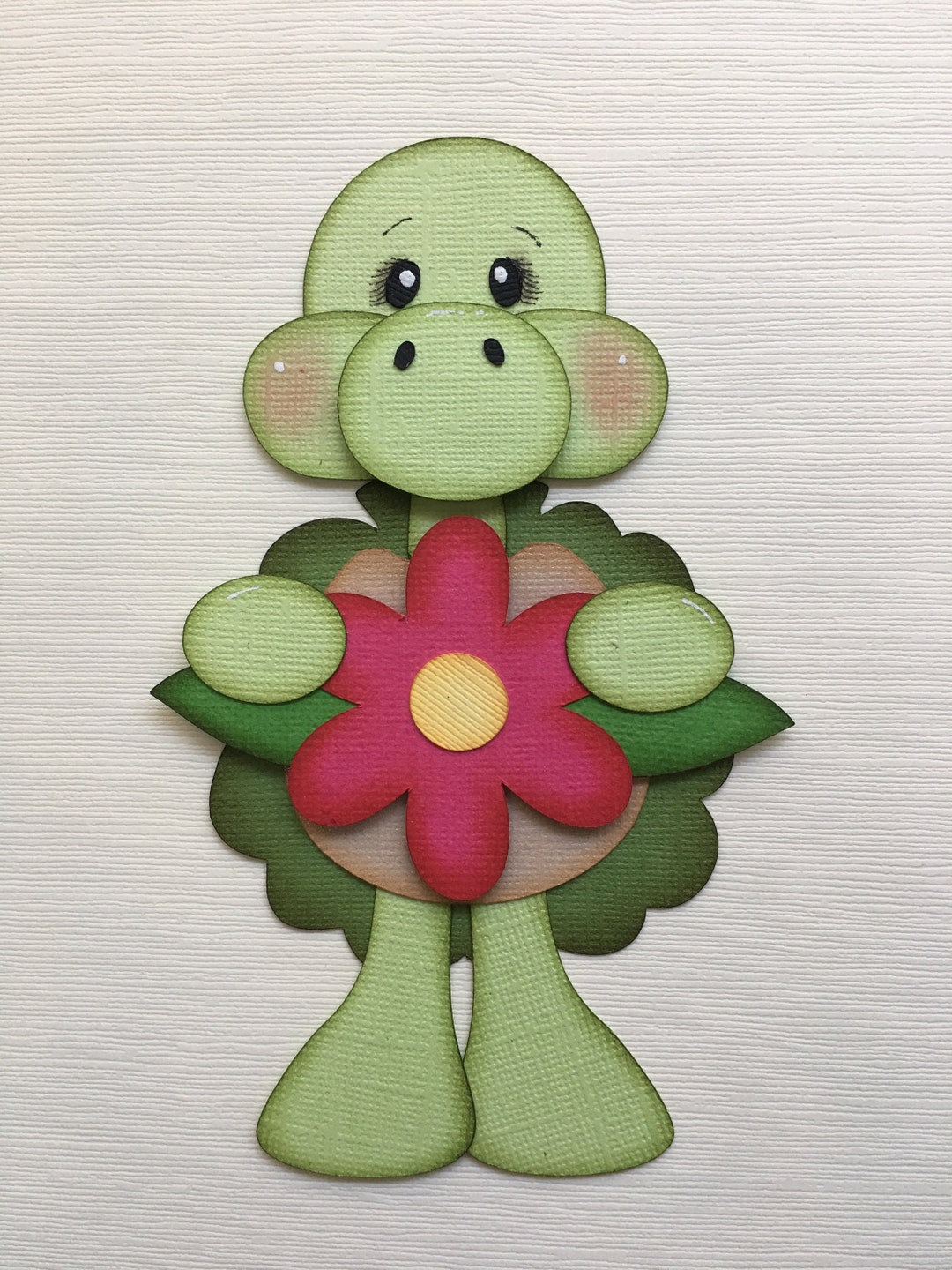 Turtle Love Spring Paper Piecing Die Cut Scrapbook Embellishment - Etsy