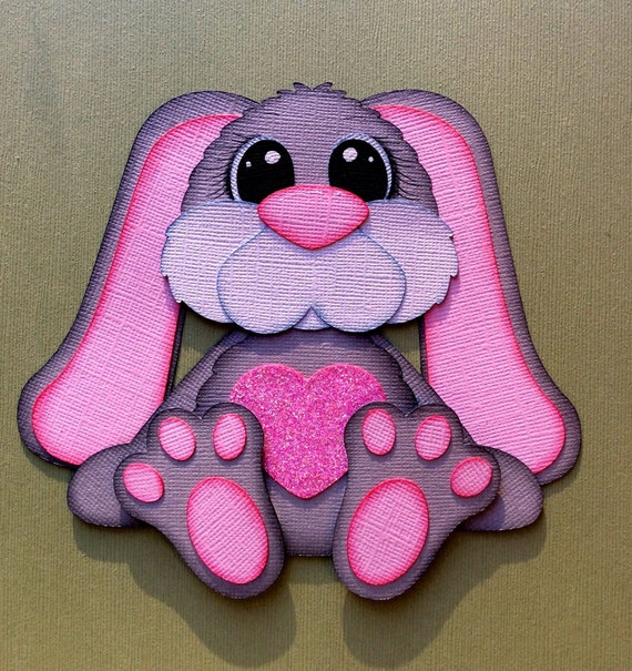 Stuffy Bunny Paper Piecing Die Cut Scrapbook Embellishment - Etsy