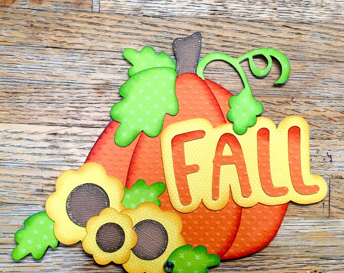 Fall Pumpkin Title Paper Paper Piecing Die Cut Scrapbook Embellishment ...