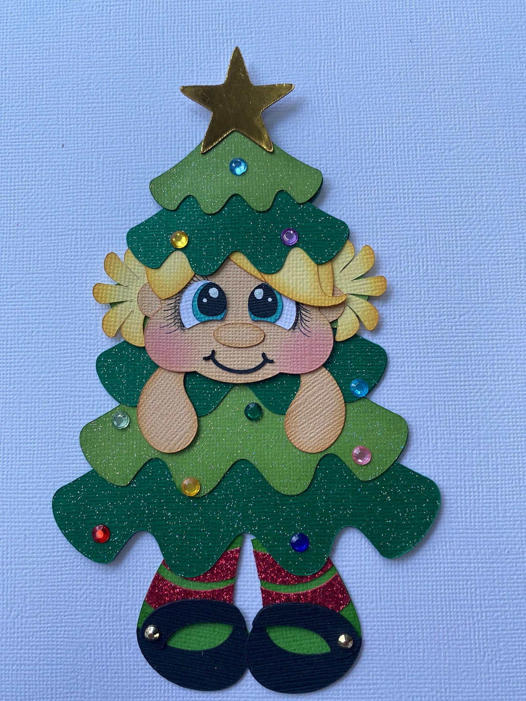 Poppy Pals Joy Christmas Tree Girl Costume Paper Piecing Die Cut ...