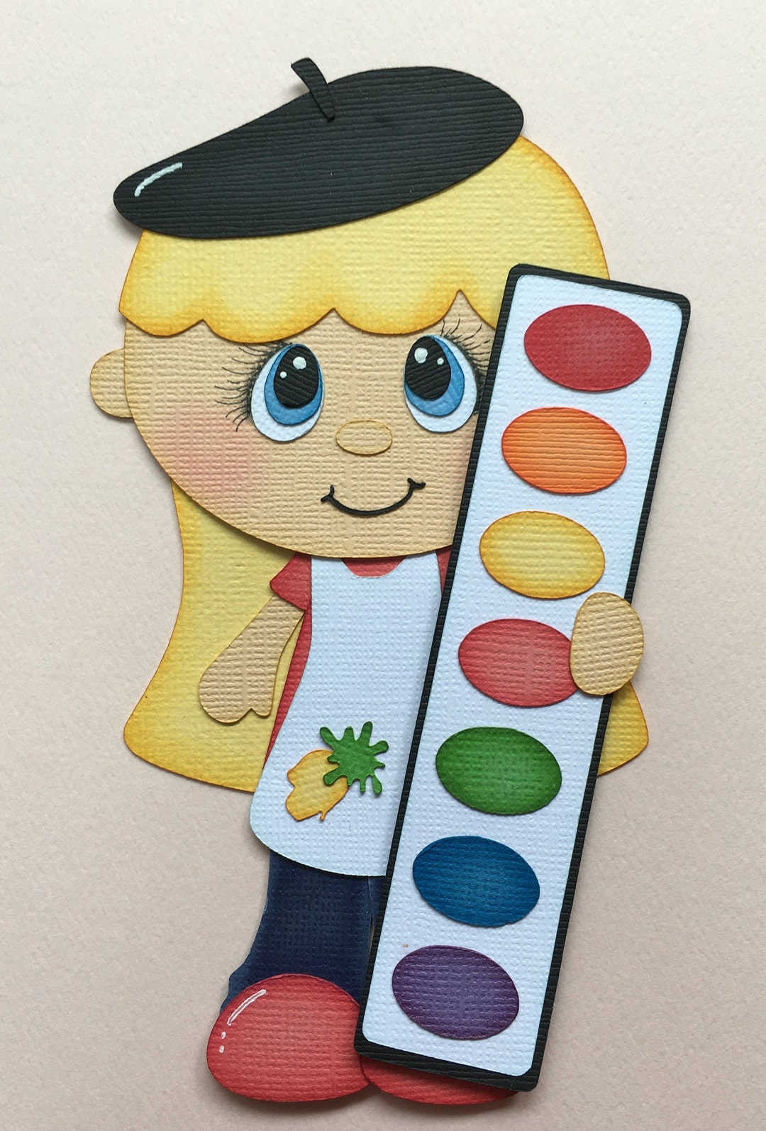 Artist Girl Paper Piecing Scrapbook Embellishment - Etsy