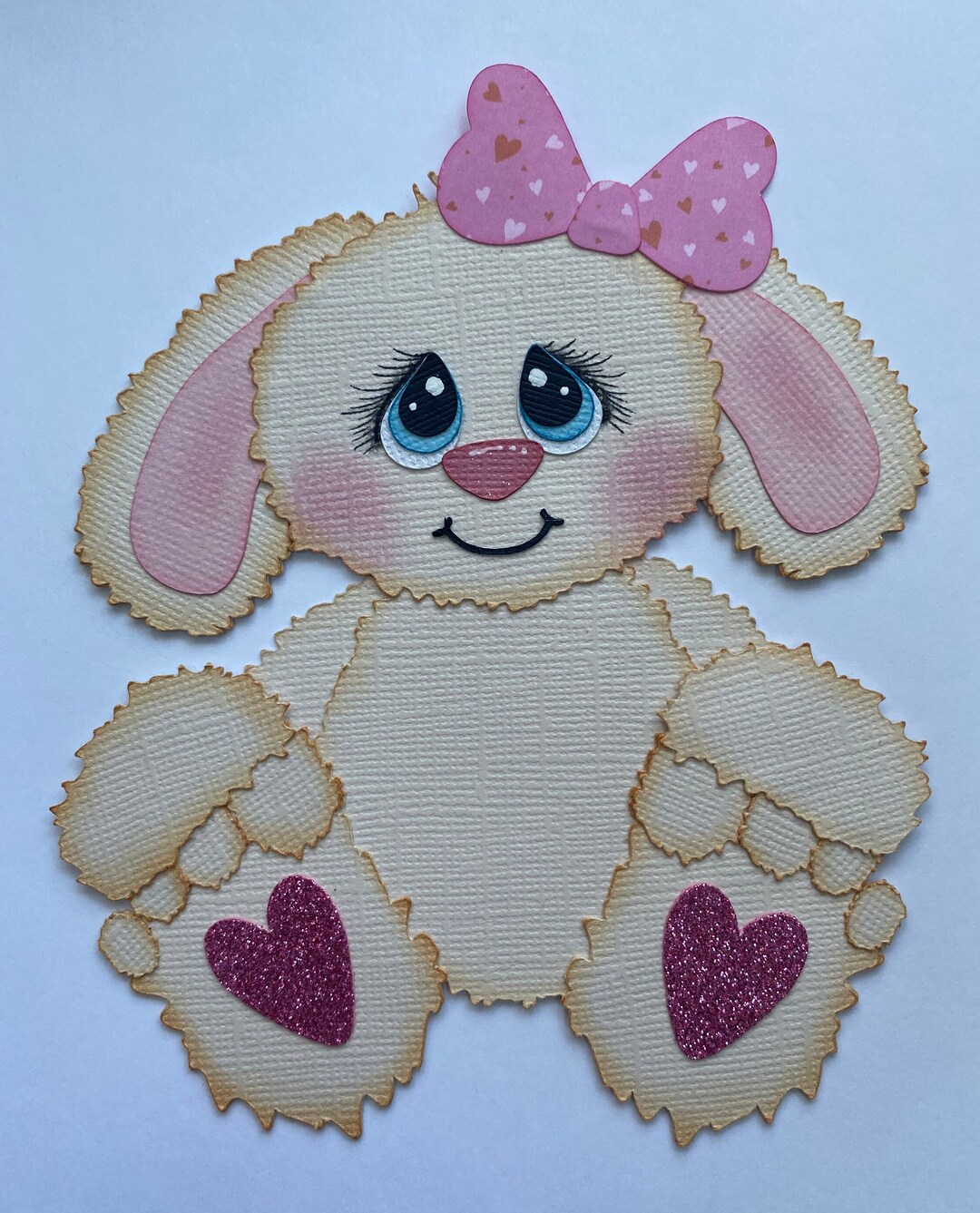 Fuzzy Look Bunny Paper Piecing Die Cut Scrapbook Embellishment - Etsy
