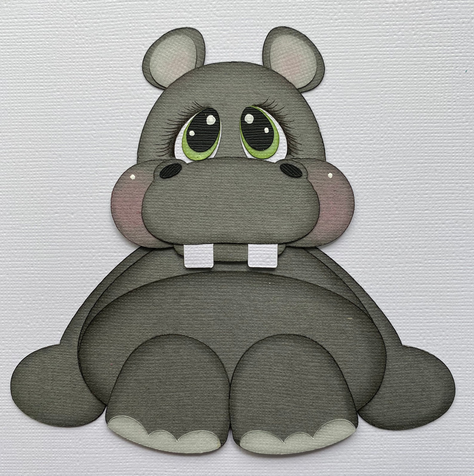 Hippo Paper Piecing Die Cut Scrapbook Embellishment - Etsy
