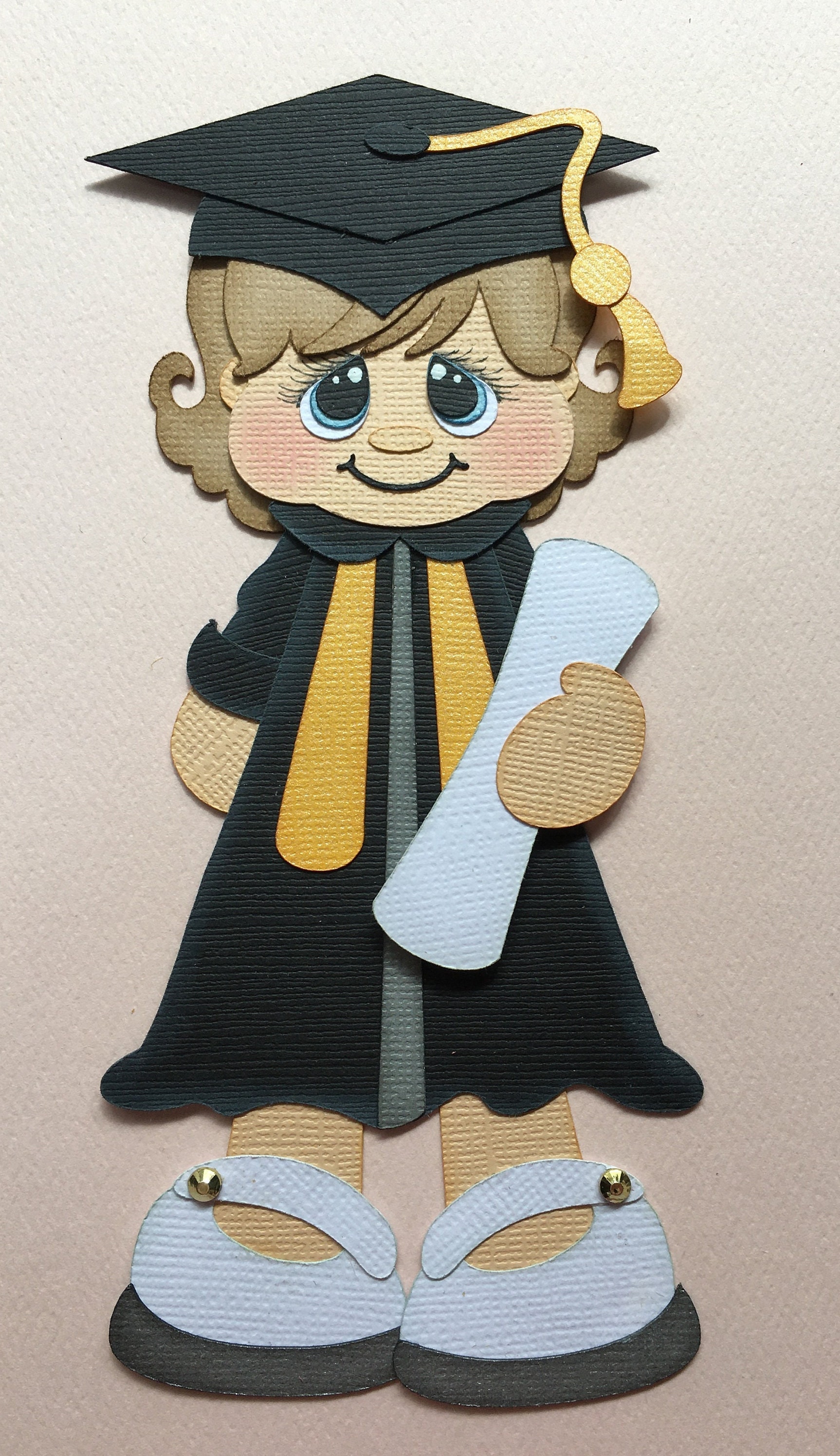 Grad Girl Paper Piecing Die Cut Scrapbook Embellishment - Etsy