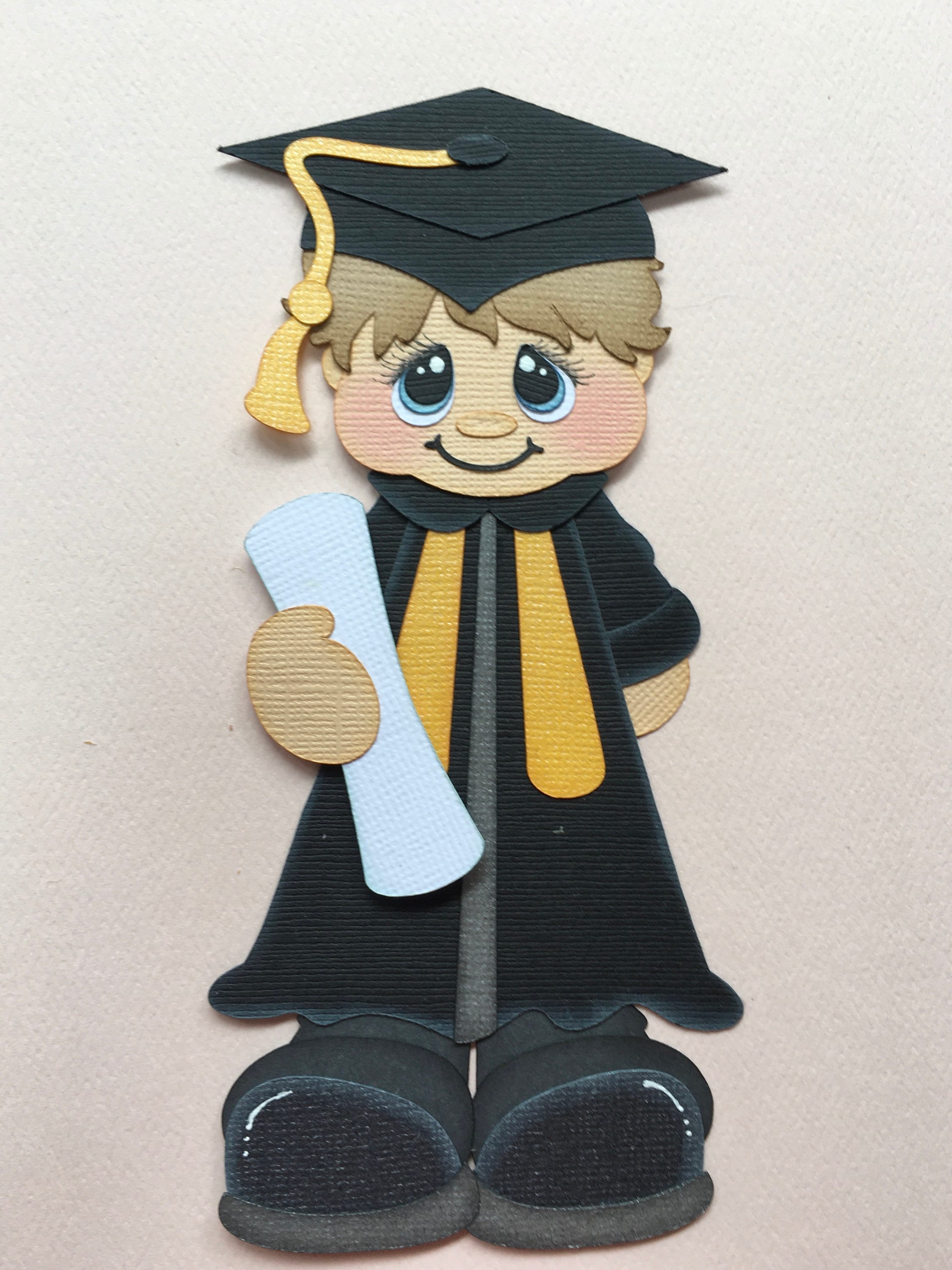 Grad Boy Paper Piecing Die Cut Scrapbook Embellishment - Etsy