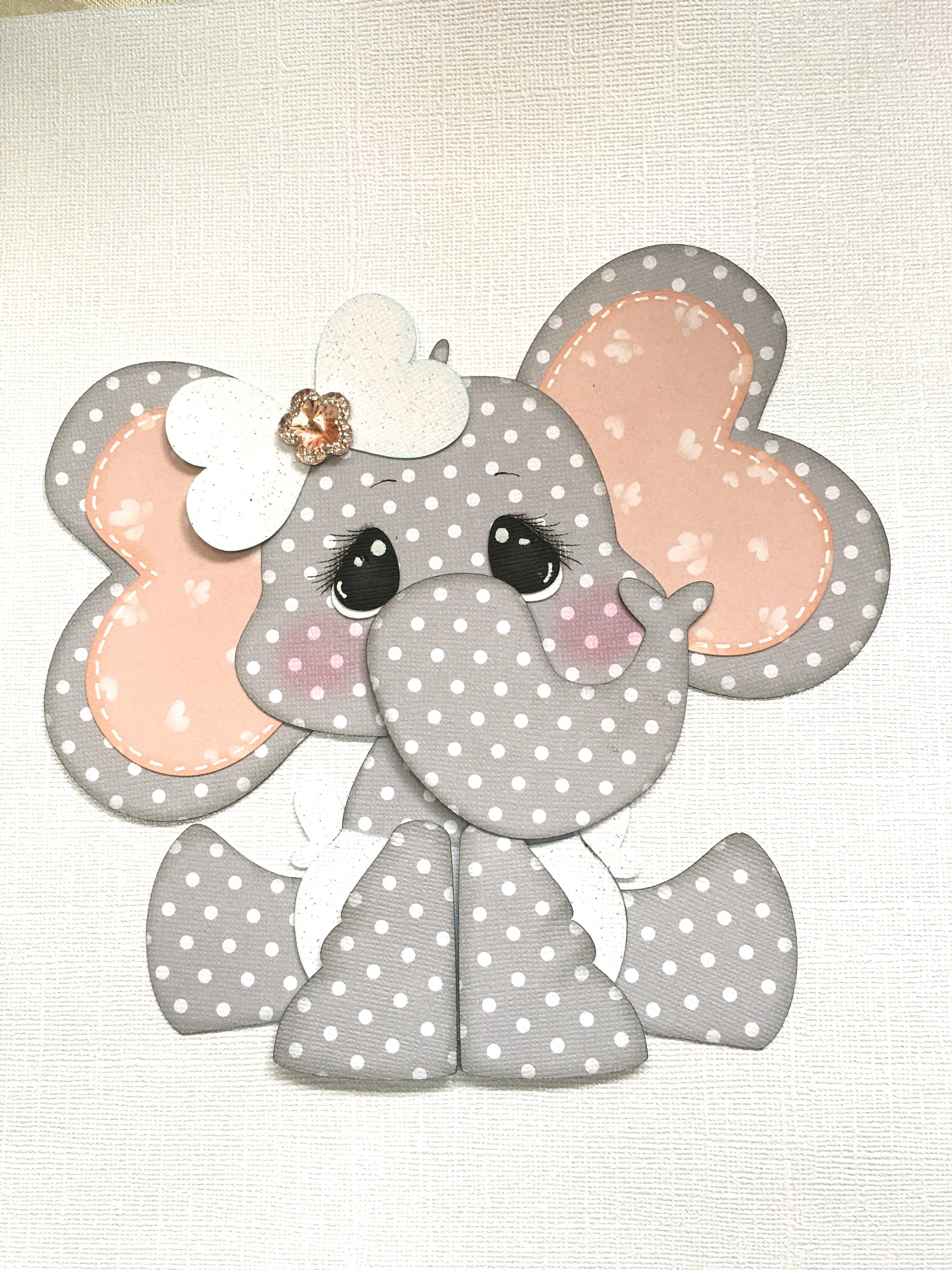 Baby Elephant Paper Piecing Die Cut Scrapbook Embellishment - Etsy