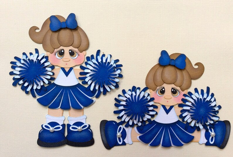 Cheerleader paper piecing die cut scrapbook embellishment set | Etsy