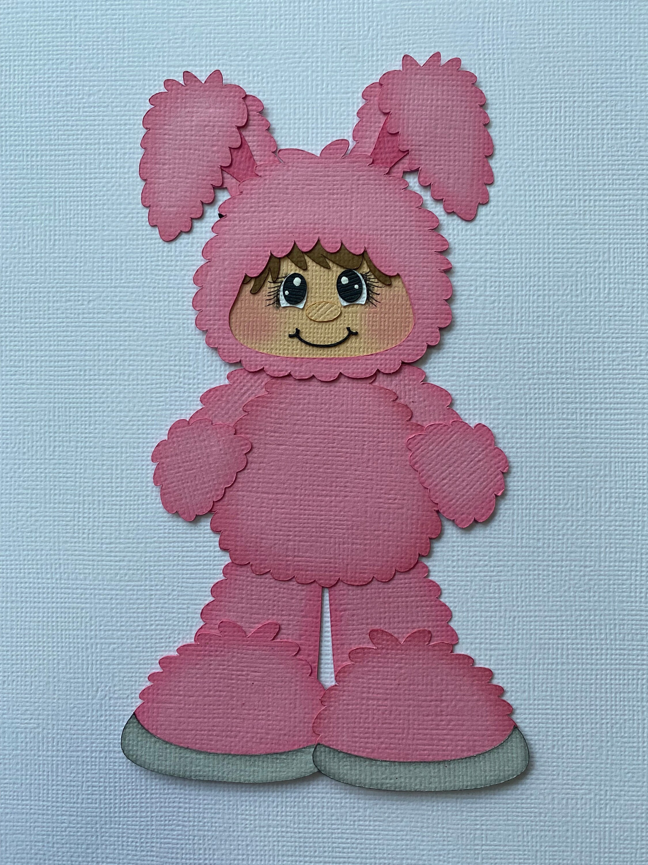 Fuzzy Pink Bunny Paper Piecing Scrapbook Die Cut Embellishment - Etsy