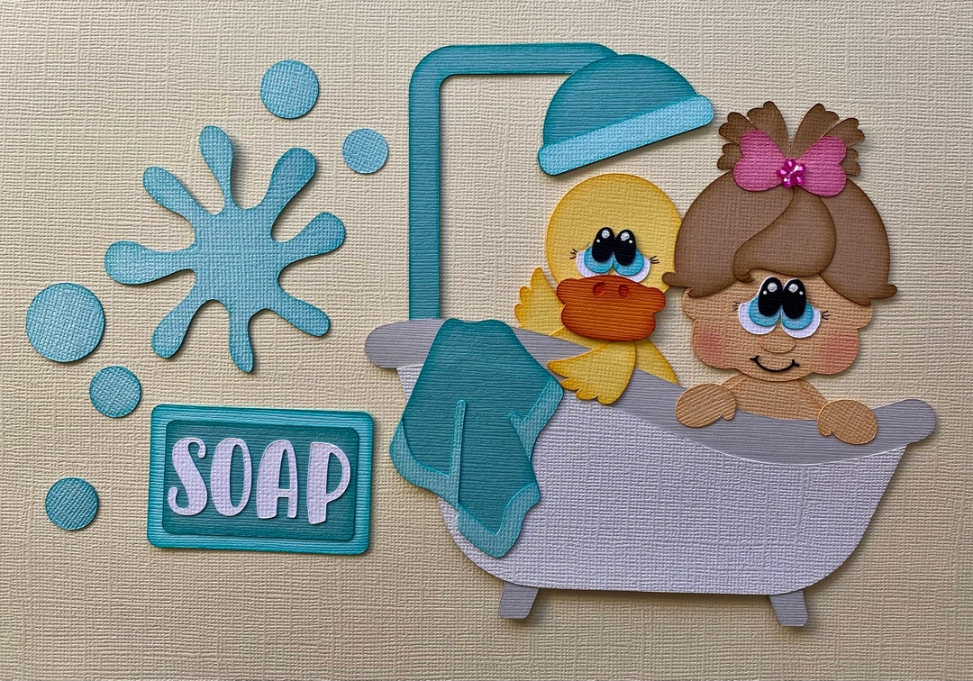 Splish Splash Bathtub Girl Paper Piecing Die Cut Scrapbook ...