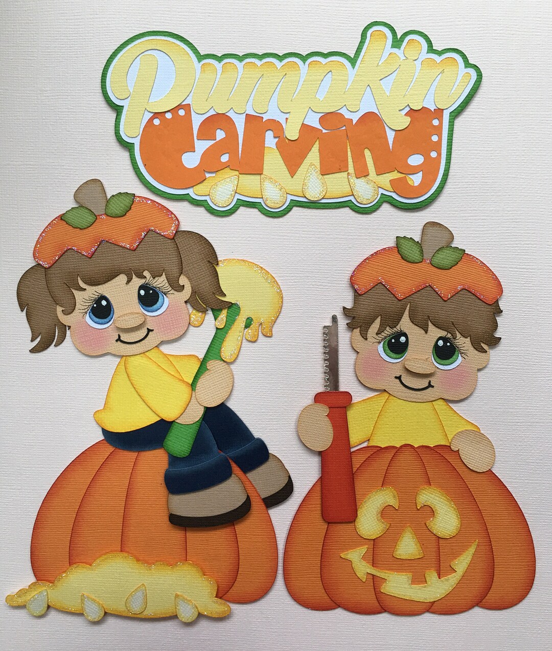 Pumpkin Carving Paper Piecing Die Cut Scrapbooking 3 Pc. Set - Etsy