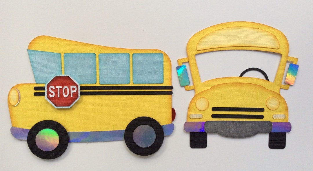 School Bus Paper Piecing Die Cut Scrapbook Embellishment Set - Etsy
